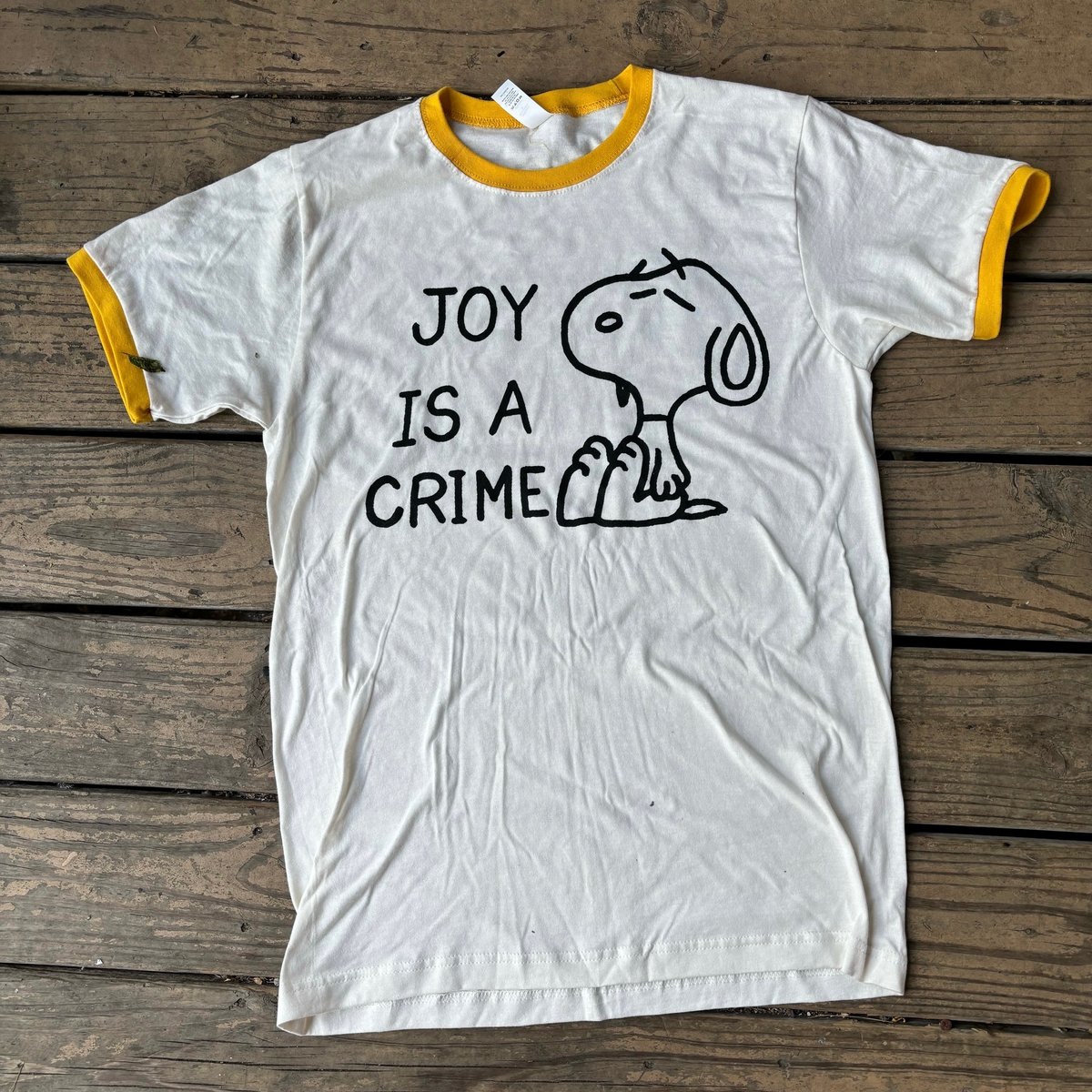 "Peanuts" Ringer Tee (Cream/Yellow) | SOFT KILL