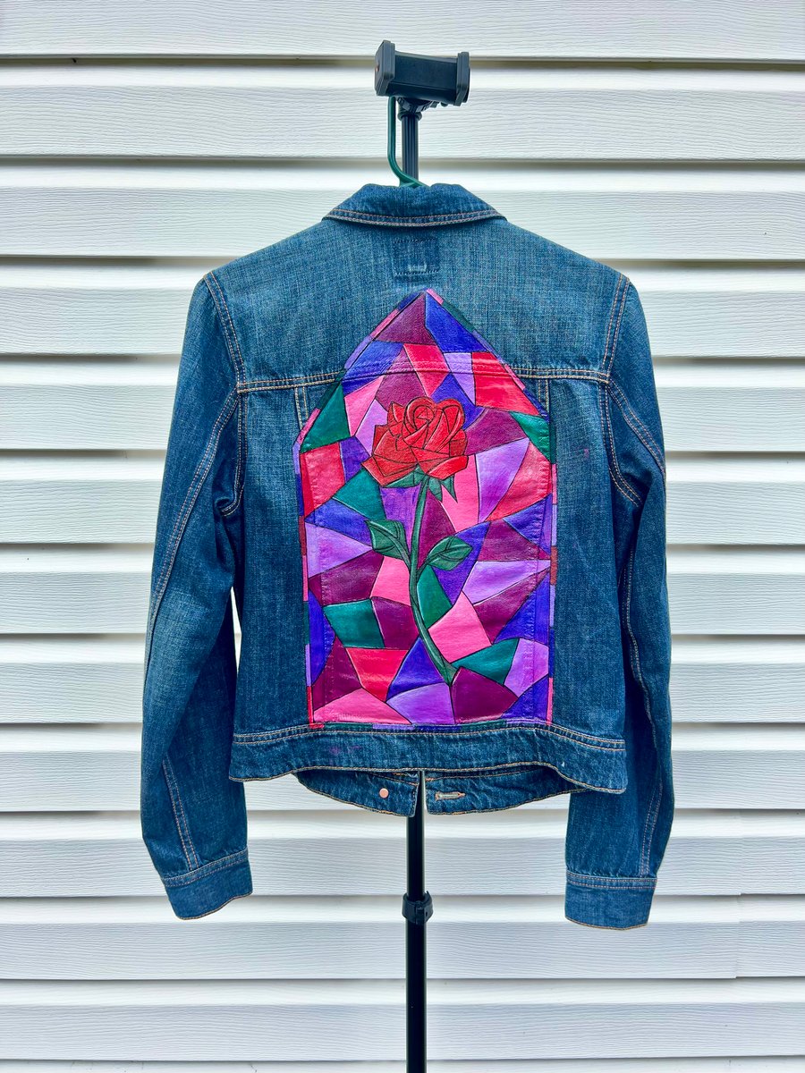 Stained Glass Window Painted Denim Jacket | i want it HAT way