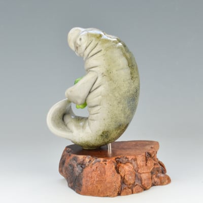 XXL Manatee - Lampwork Glass Sculpture Pendant Bead | Joy Munshower