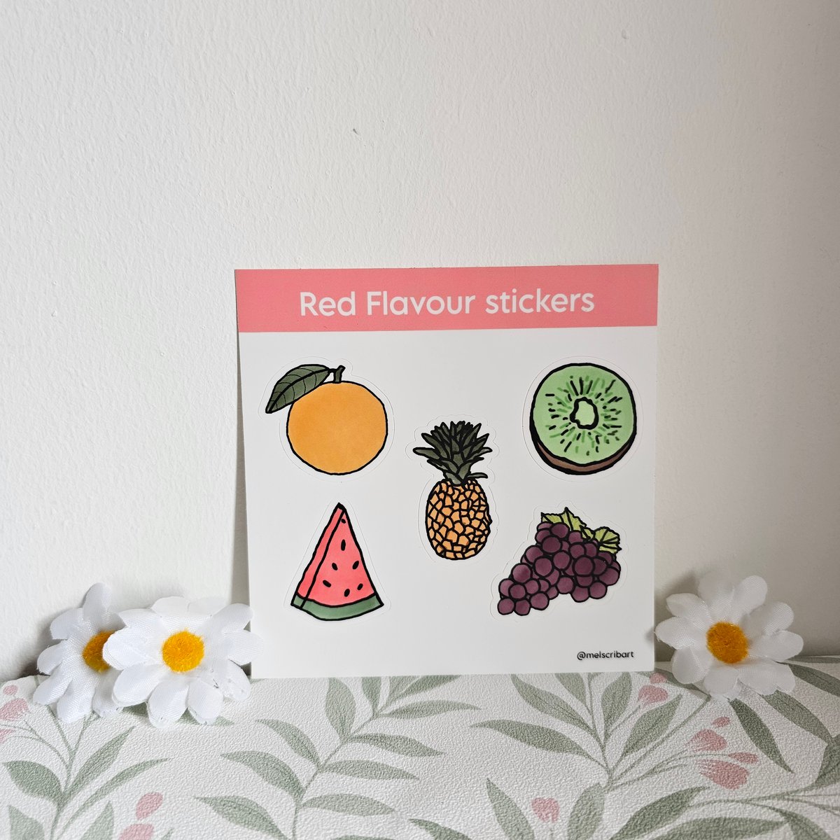 Red flavour sticker sheet | melscribart
