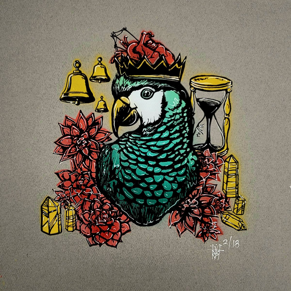Pretty Bird 3 Layer Silkscreen | Tryst Trigger Artworks