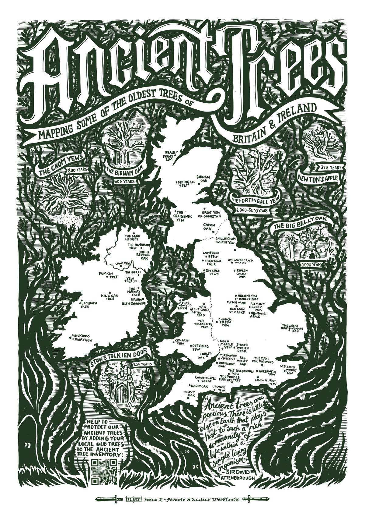 A3 ART PRINT FROM ISSUE 1 - FOLKLORE / FOLK HORROR MAP | Hwaet! Zine