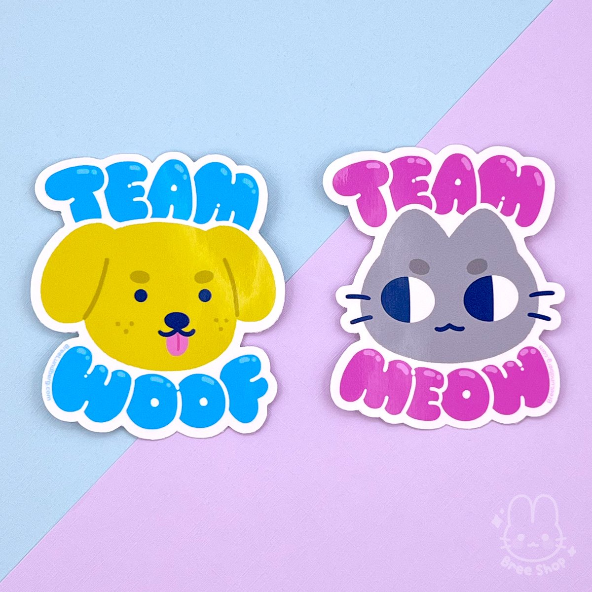 Team Woof & Team Meow Stickers | Bree Shop