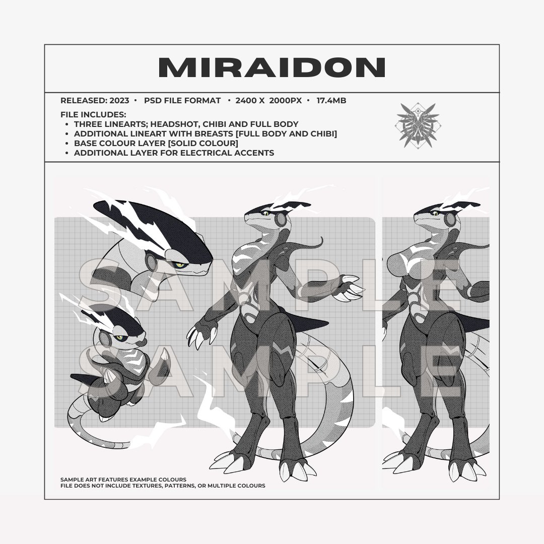 MIRAIDON LINEART TEMPLATE | GODBIRDART