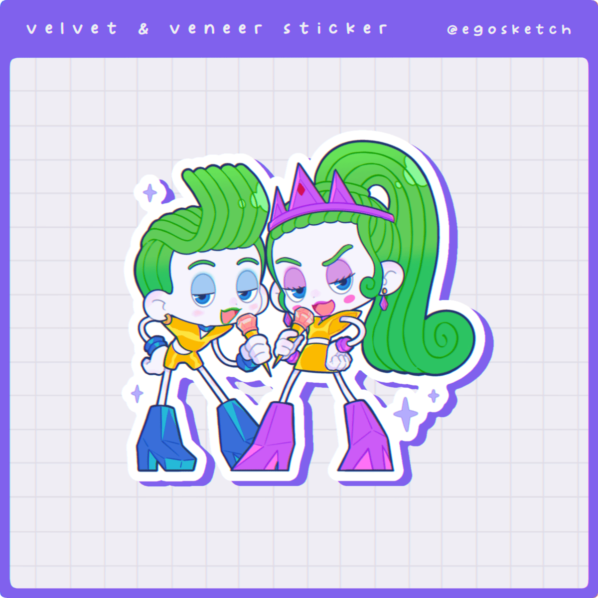 Velvet & Veneer Sticker | egosketch