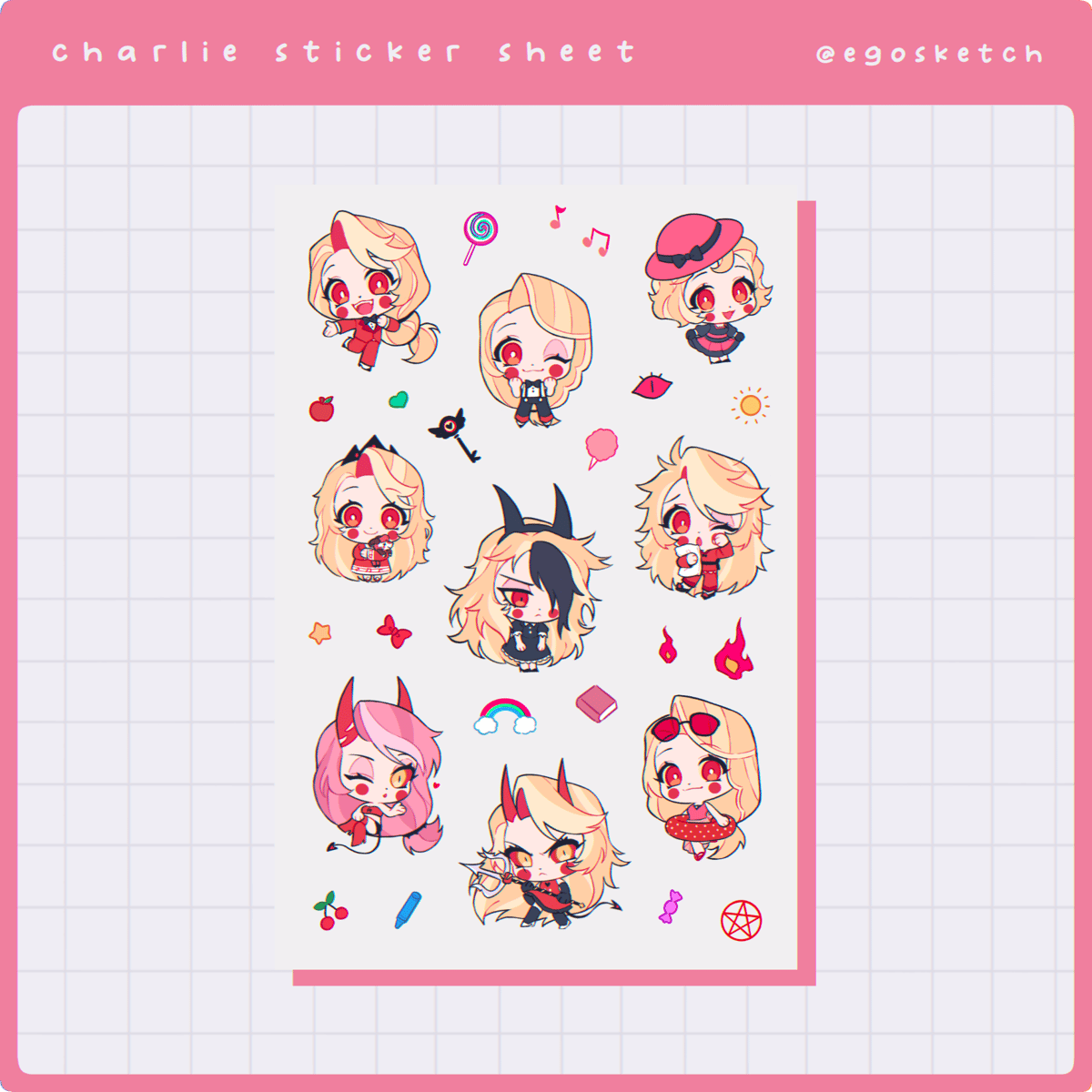 Charlie Morningstar Sticker Sheet | egosketch