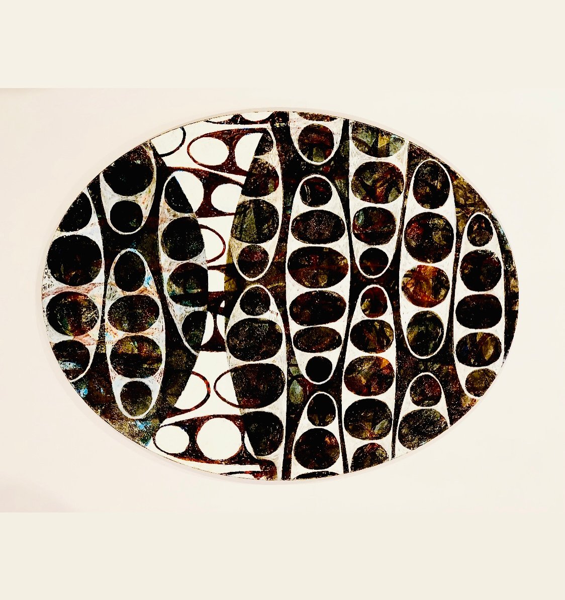 POD RHYTHMS OVAL : Acrylic and Ink on Stretched Canvas | seed.art.lab