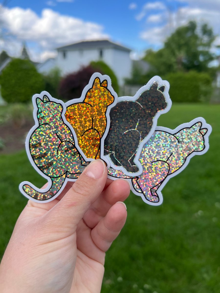 Cat Pooper Sticker Pack (Small) - 🌈 Glitter | dingdongglass