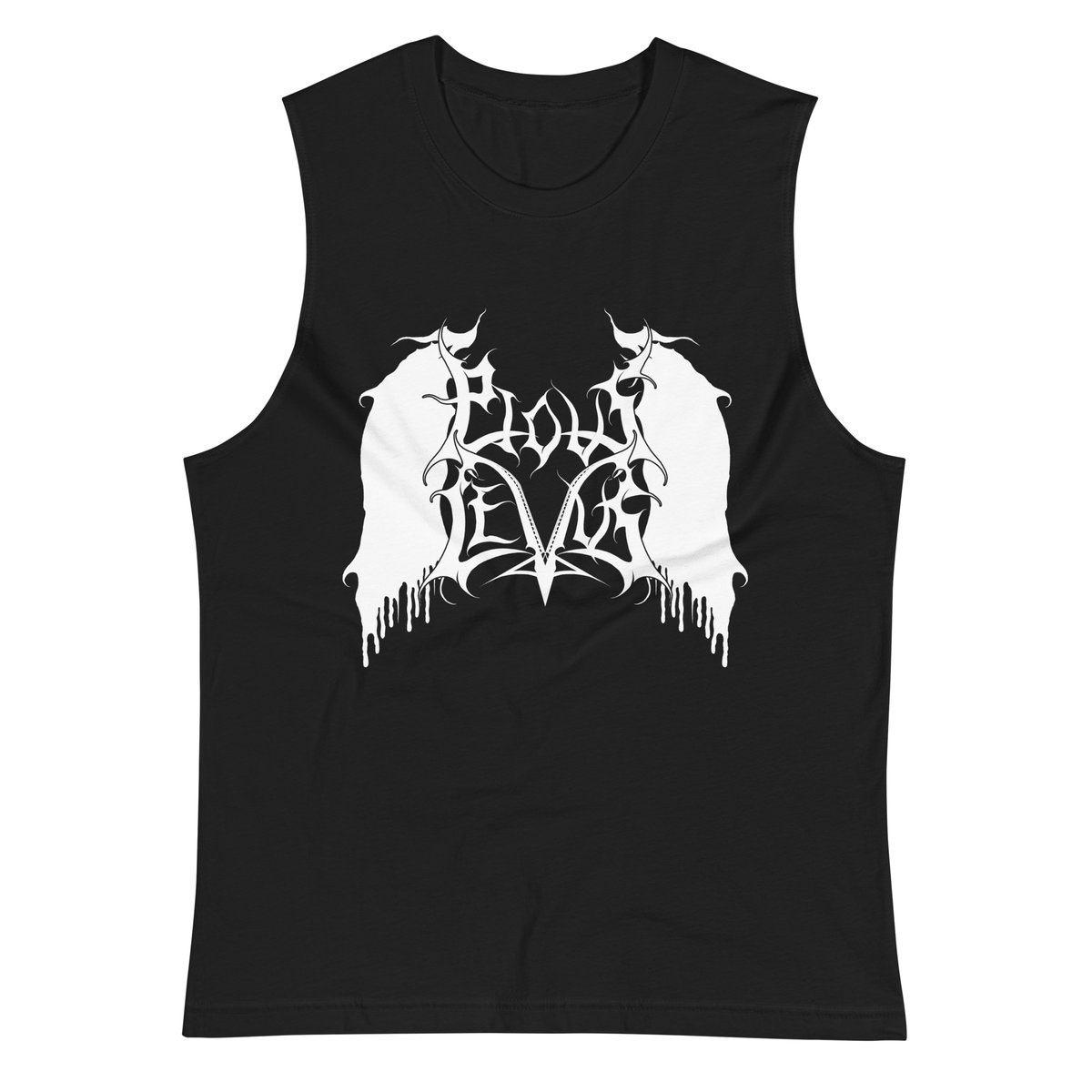 PIOUS LEVUS - LOGO (WHITE PRINT) MUSCLE SHIRT | Black Montanas