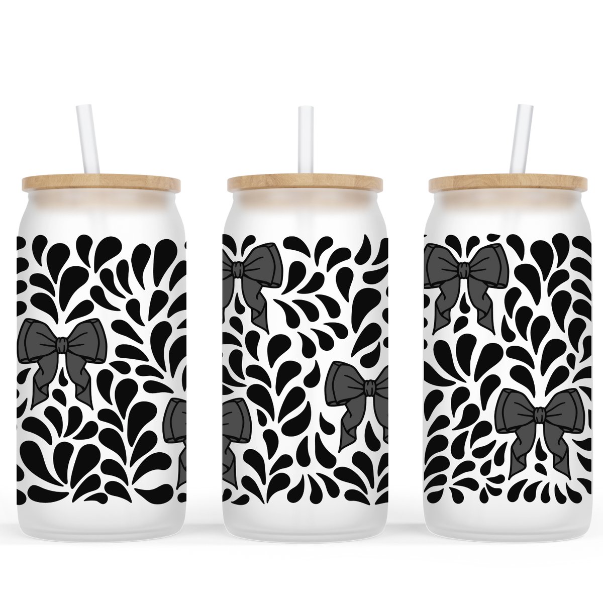 BLACK Talavera 16oz Glass Cup🖤 | Lash Creations & Crafts