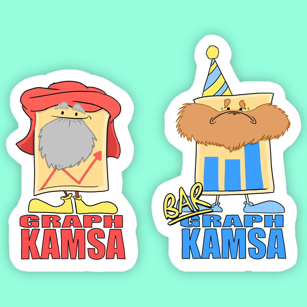 Graph Kamsa + Bar Graph Kamsa Sticker Set | Shtuyot.org