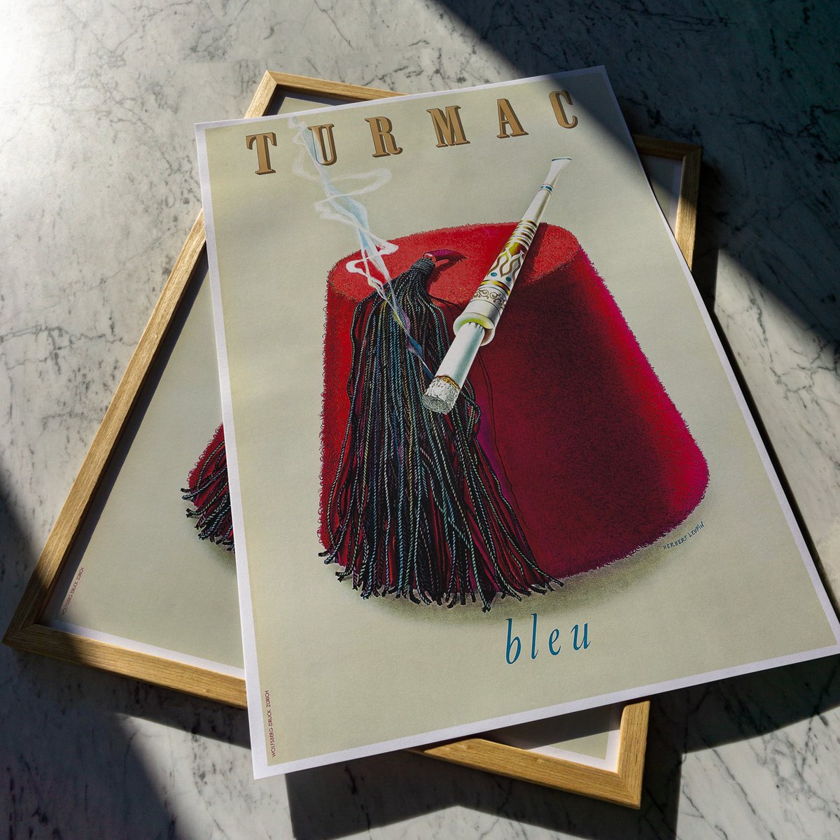 Turmac Bleu | Herbert Leupin - 1943 | Tobacco Poster | Vintage Poster ...