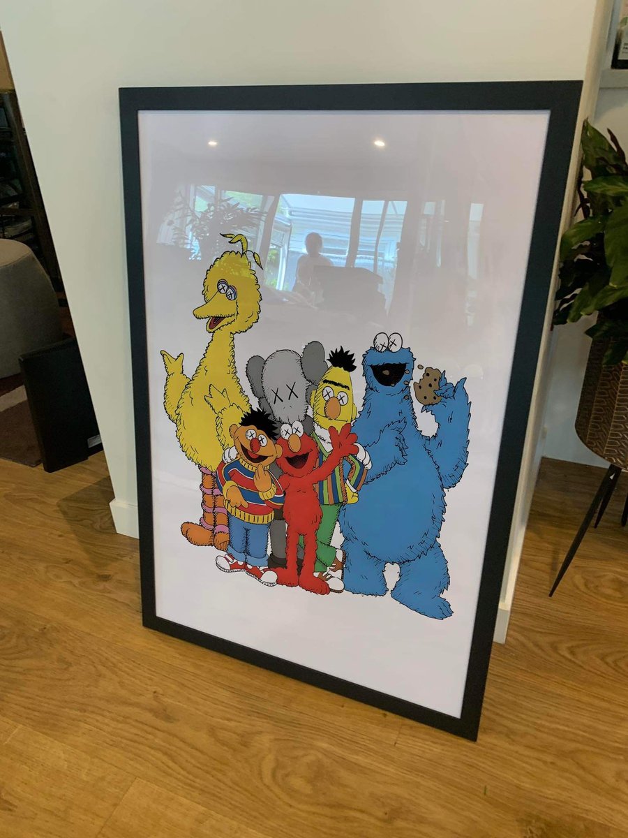 KAWS set of 3 framed A1 posters Black Frames | ultraprintsnz