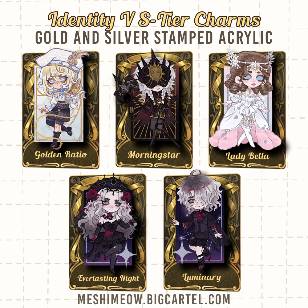 Identity V Gold-Stamped S TIER Charms | meshimeow