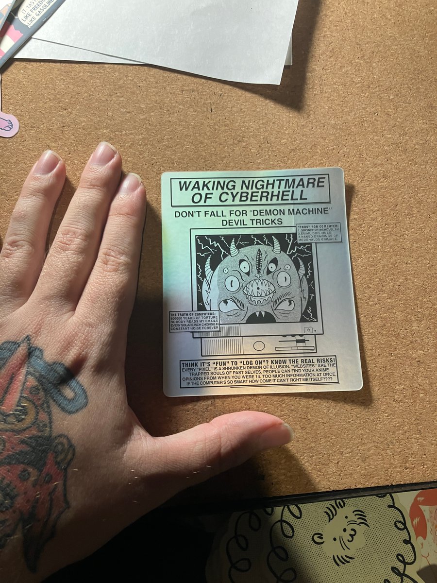 cyberhell holographic sticker | Rory Blank's Cool Shirt Zone