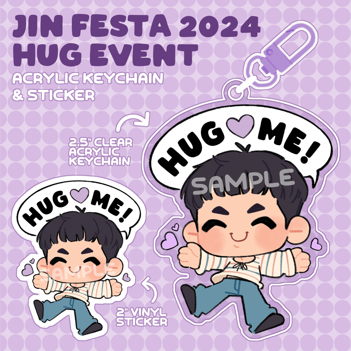 JIN HUG EVENT STICKER & KEYCHAIN | GOODBADCAT