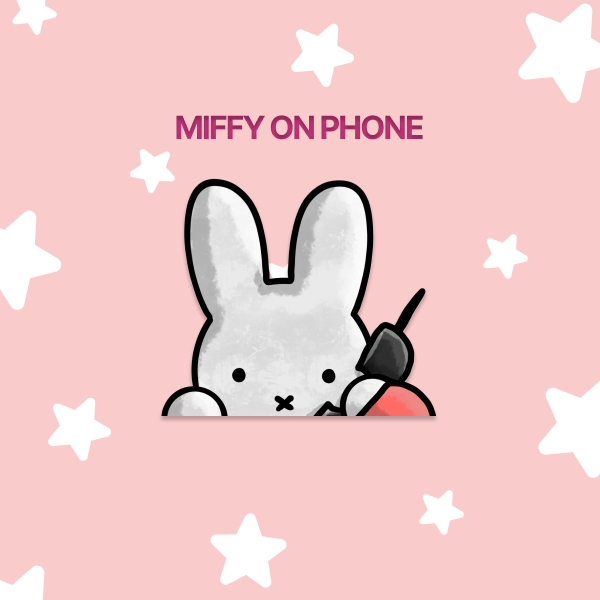 C. Miffy on Phone Peeker Decal | UBAE Stickers