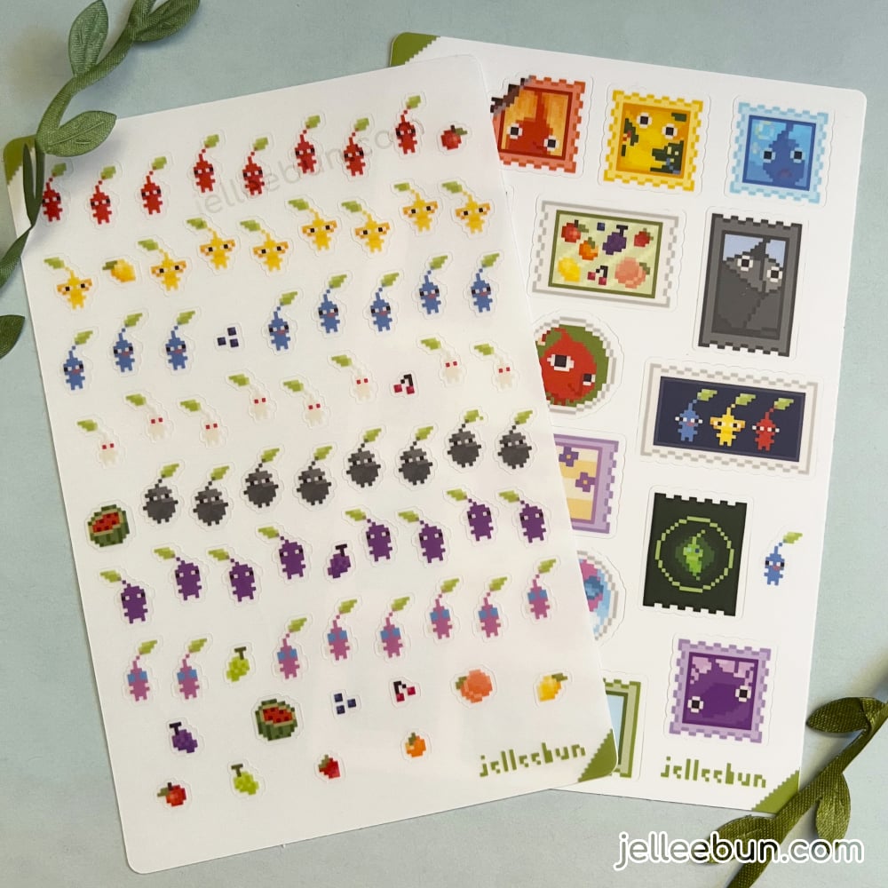 pikmin - 4x6" sticker sheet | jelleeMart ₍ᐢ. .ᐢ₎ ₊˚⊹