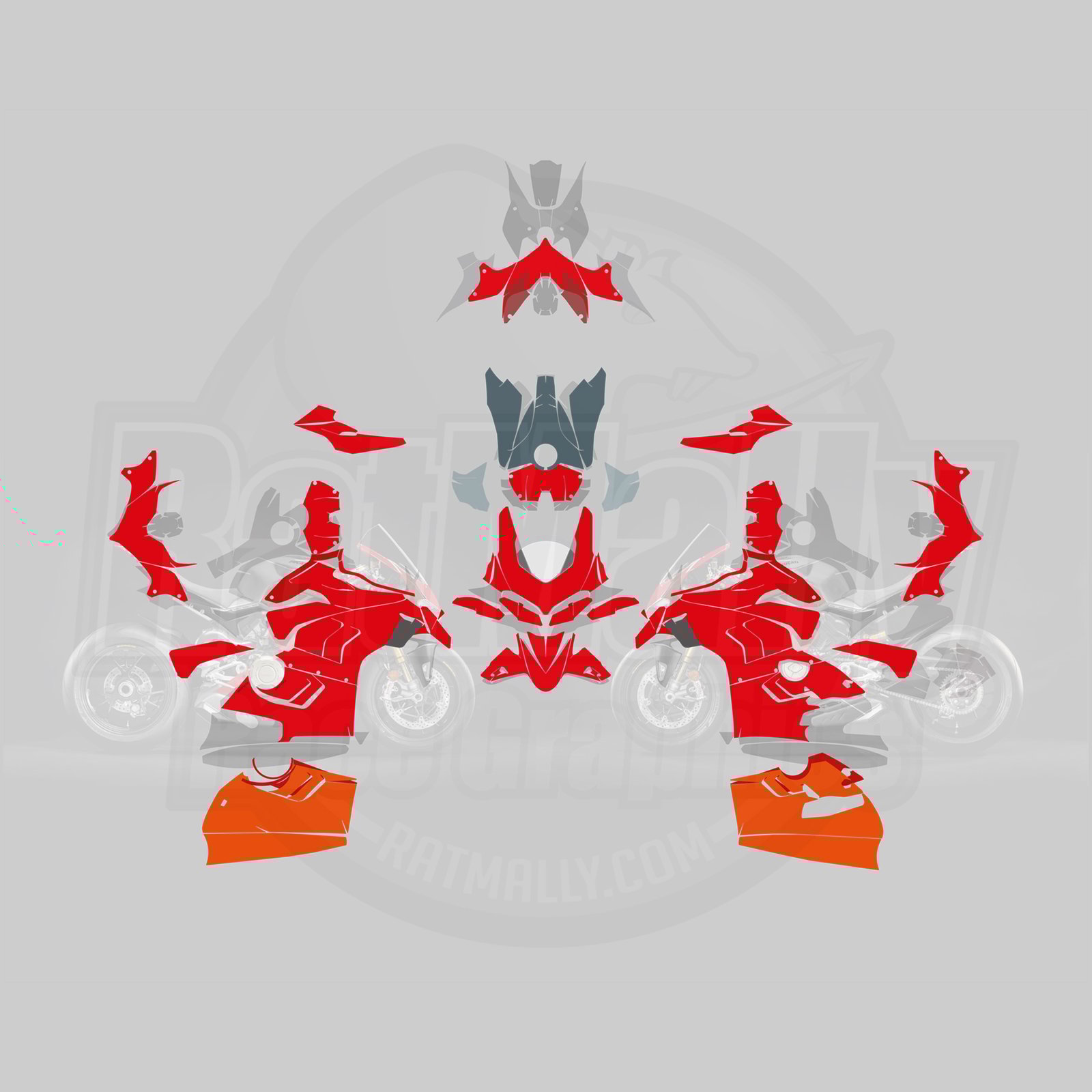 Vector Graphics template. Ducati Performance V4R/S / RatMally Graphics