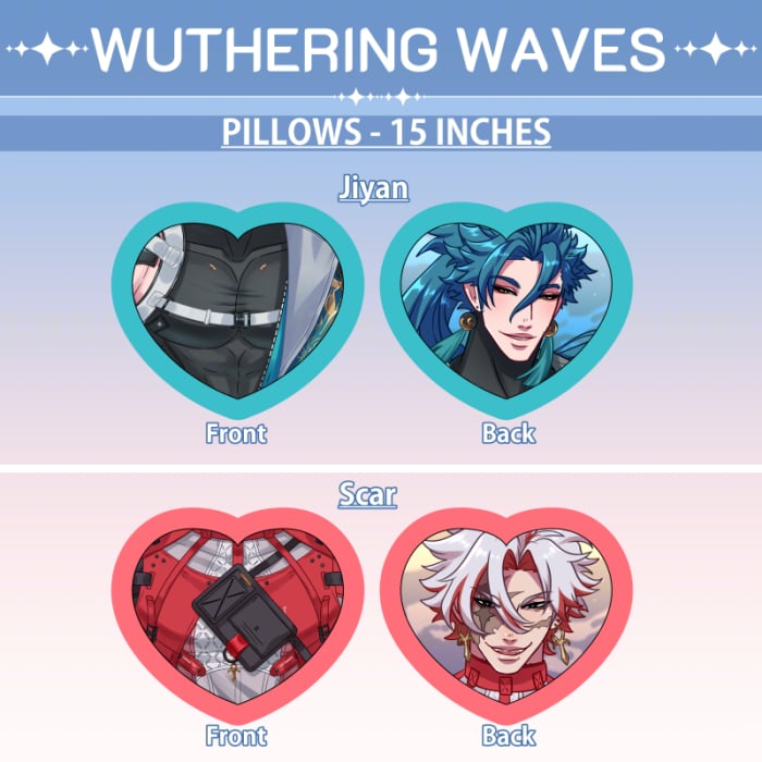 Wuthering Waves Heart Pillows | Lemon Boba