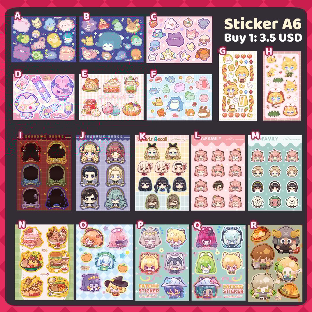 Multi Fandom Sticker Sheet | meropotato