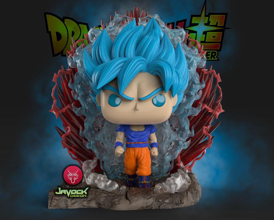 GOKU SUPER SAIYAN BLUE KAIO-KEN DRAGON BALL SUPER CUSTOM FUNKO POP ...
