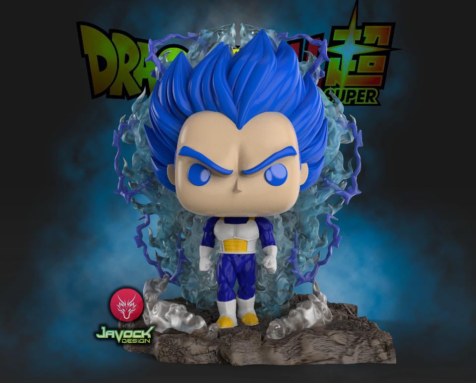 VEGETA SUPER SAIYAN GOD SS EVOLVED DRAGON BALL SUPER CUSTOM FUNKO POP | DragonPopCustoms