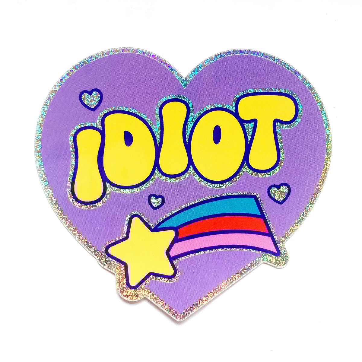 Idiot Heart Glitter Sticker | krystan saint cat