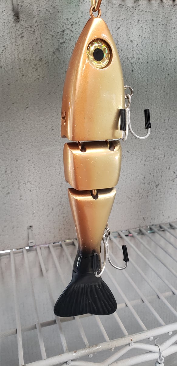 10 inch Saltwater. Goldbar | Triple Trout - Handcrafted Swim Baits