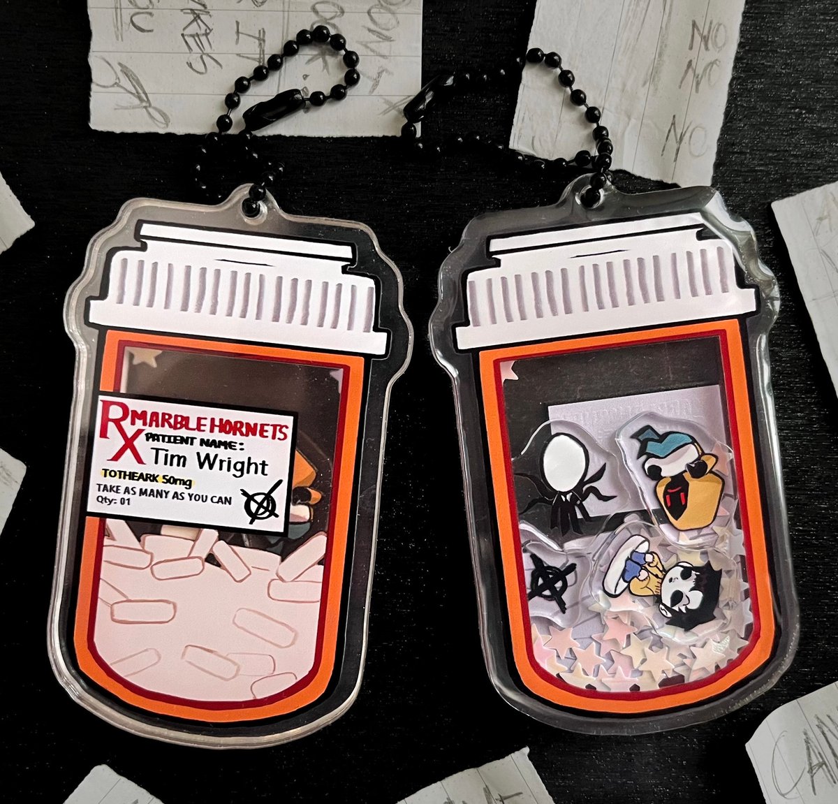 Marble Hornets Pill Bottle Shaker Charm |Slenderman Creepypasta Acrylic ...