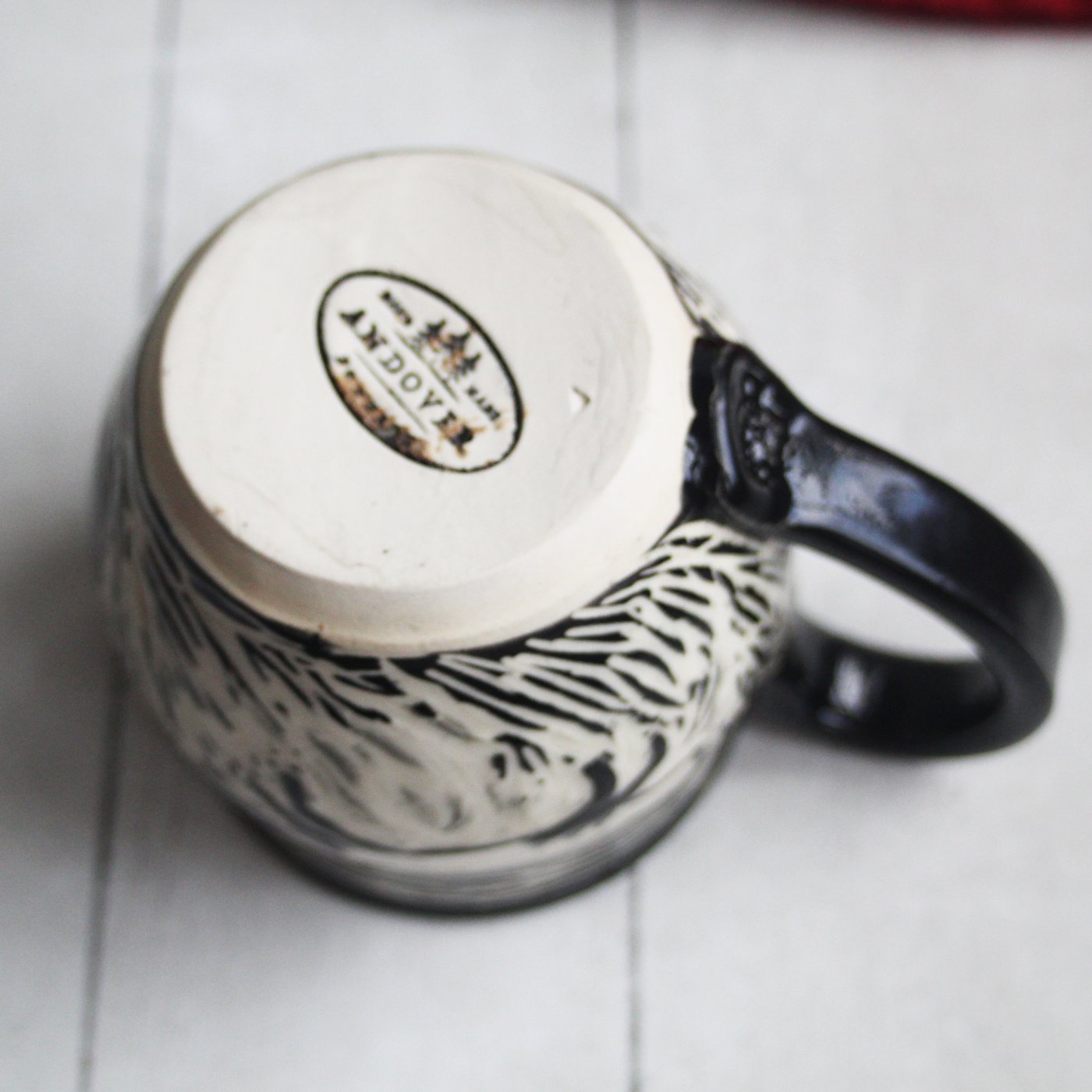 Handmade Fox Sgraffito Mug, 12 oz., Hand Carved Fox Design, Artful ...
