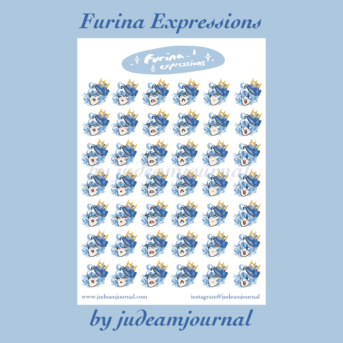 Furina Expression Sticker Sheet | Judeam Journal