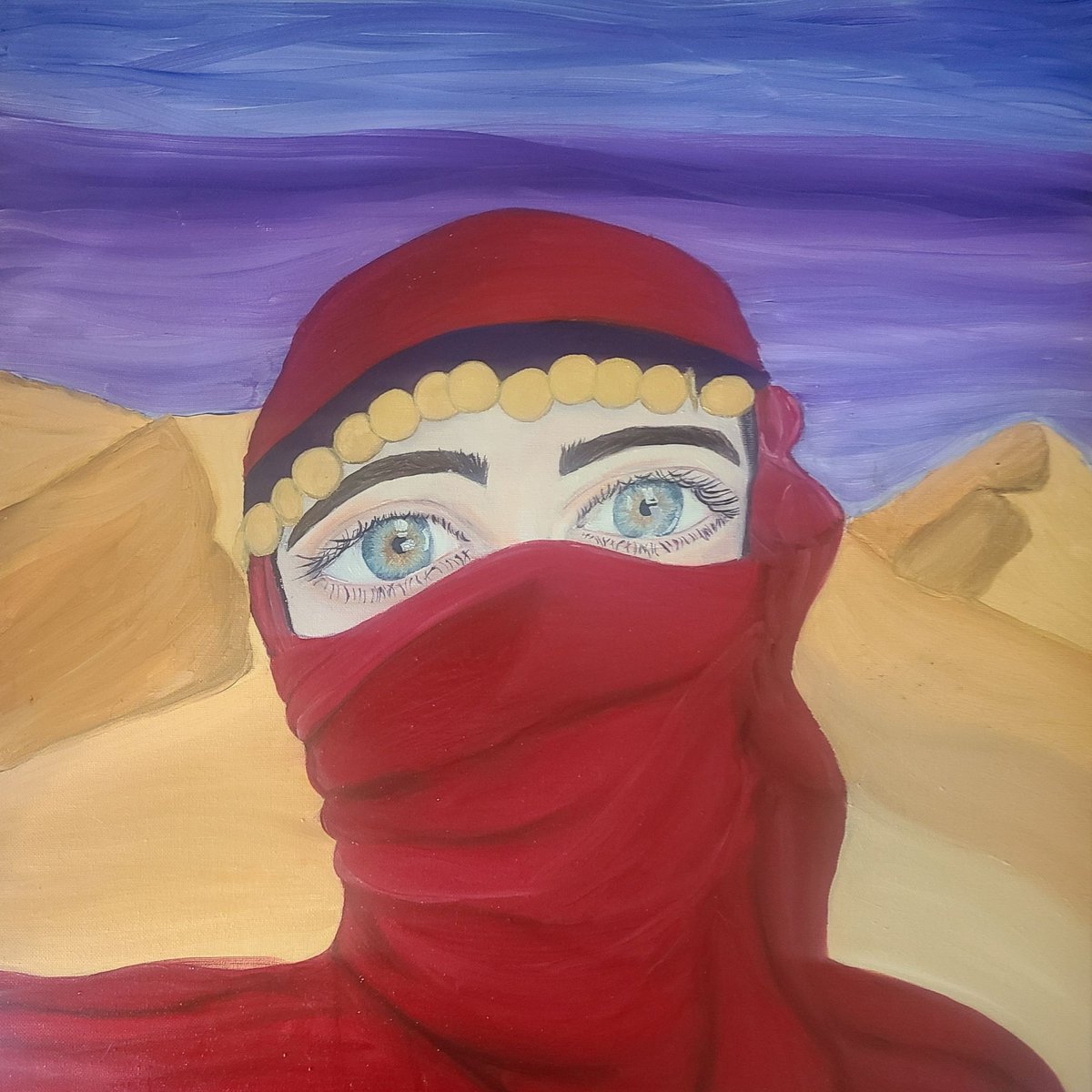 Inside out oil painting on canvas 20" x 20" | Nadia Khaled