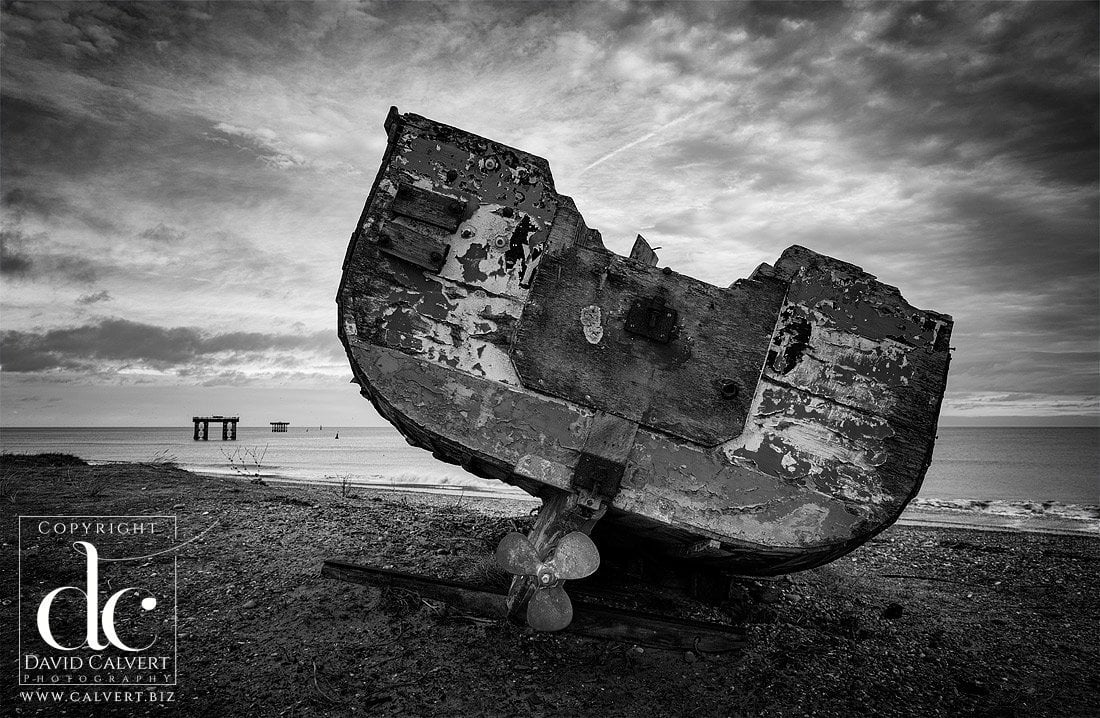 Sizewell Print. Abandoned Fishing Boat on Sizewell Beach. Quality ...