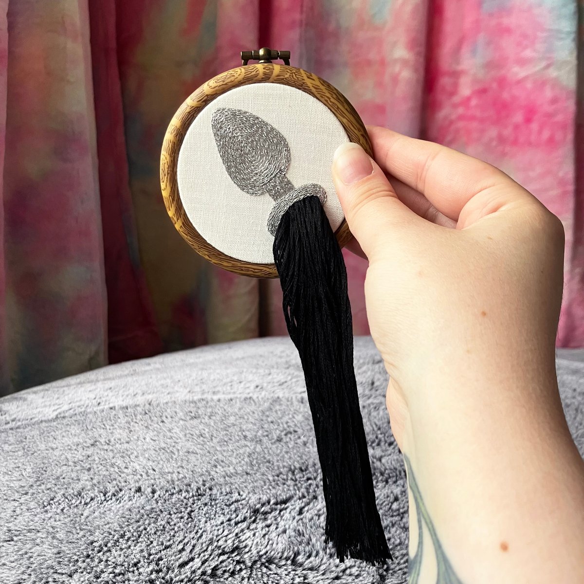 Pony Tail Plug Embroidery | Weird Dream Textiles