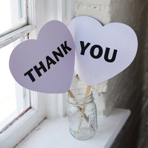 Say Cheese! Paper Props — Thank You Hearts