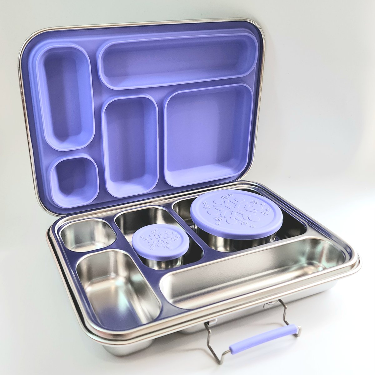 Stainless steel bento lunch box 5c purple | Apples and Bananas