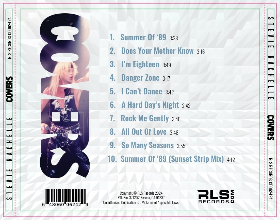 Stevie Rachelle “Covers” CD Jewel Case w/ Booklet ft: "Summer Of '89 ...