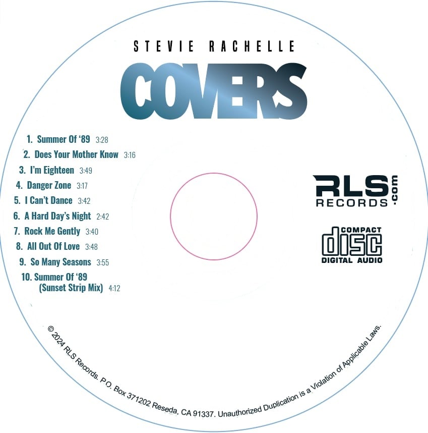 Stevie Rachelle “Covers” CD Jewel Case w/ Booklet ft: "Summer Of '89 ...