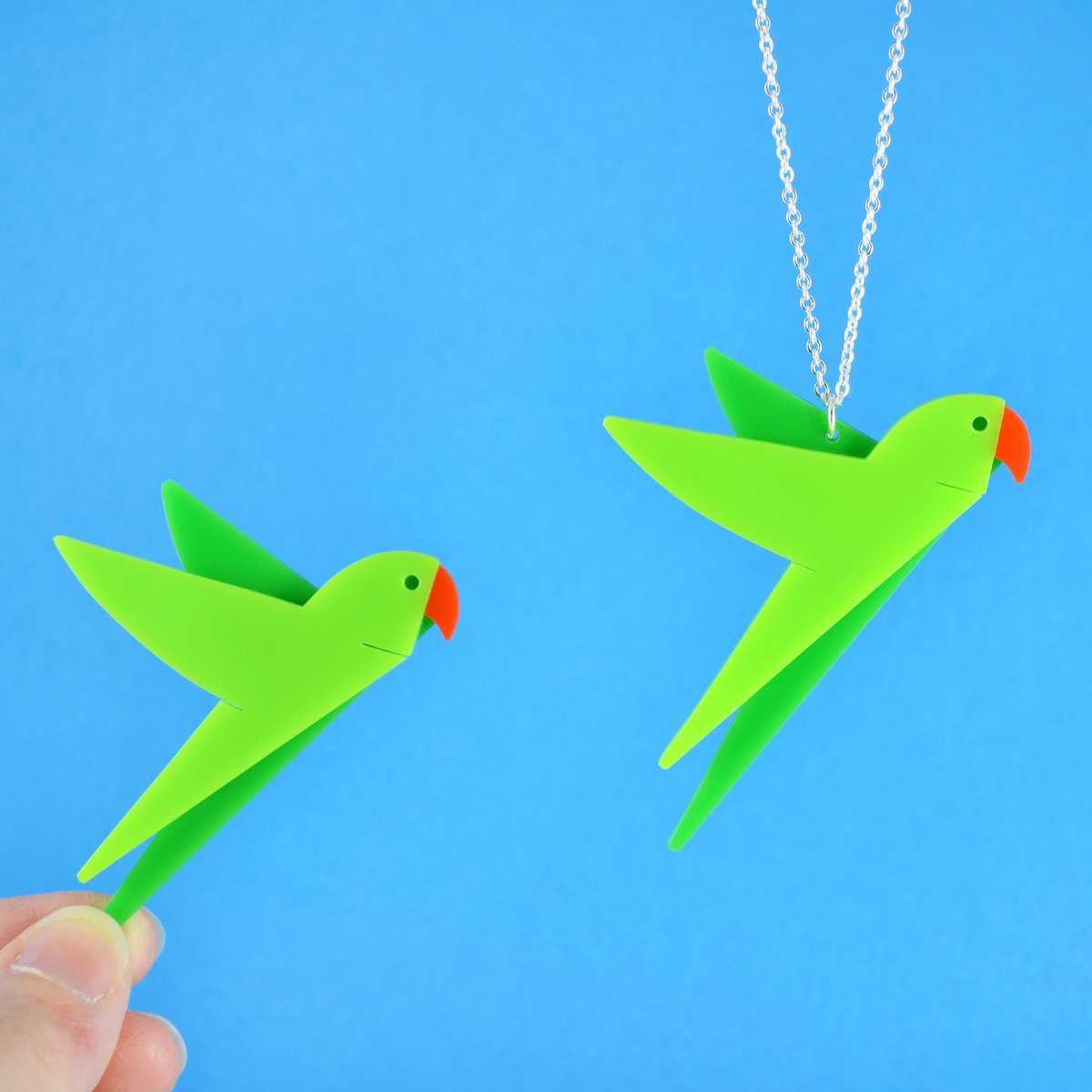 Parakeet Brooch or Necklace | i am acrylic