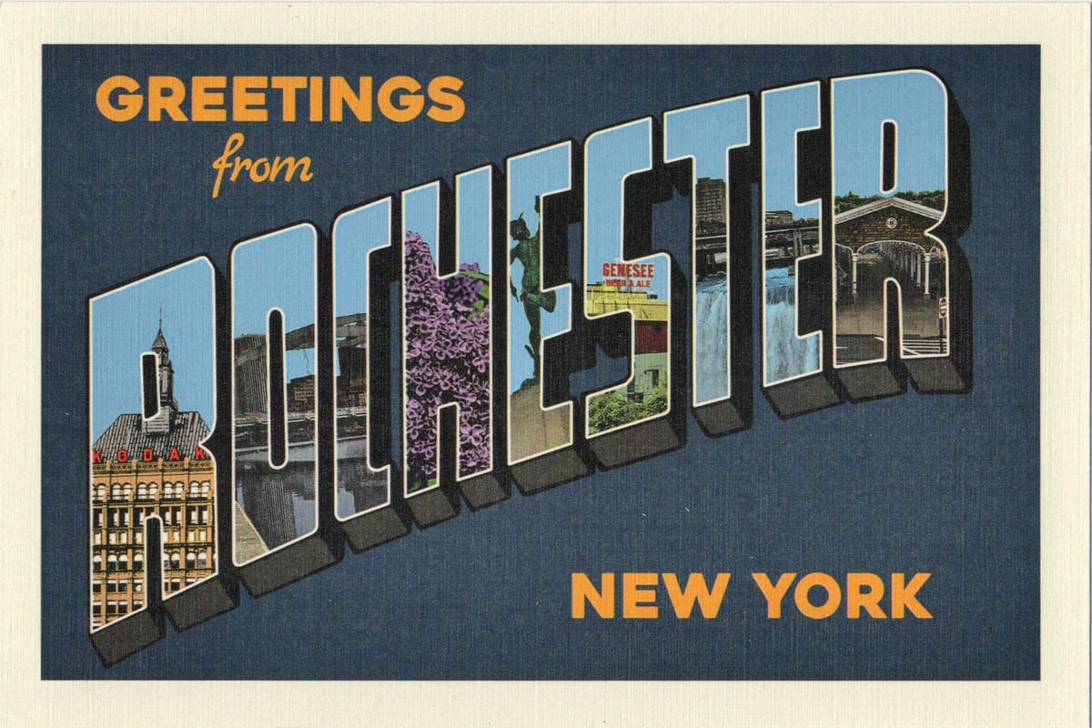 Greetings from Rochester NY Postcard | Dellarious