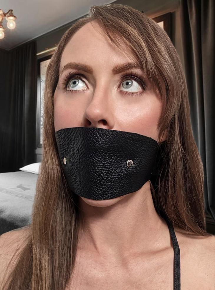 Bondage Leather Single Strap Panel Ball Gag (Silicone Ball) | Part Time Leather