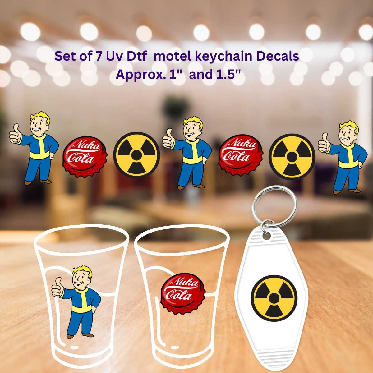 Set of 7 Uv Dtf Decals Fallout Nuke Cola Radioactive | Sheri's Big Cartel