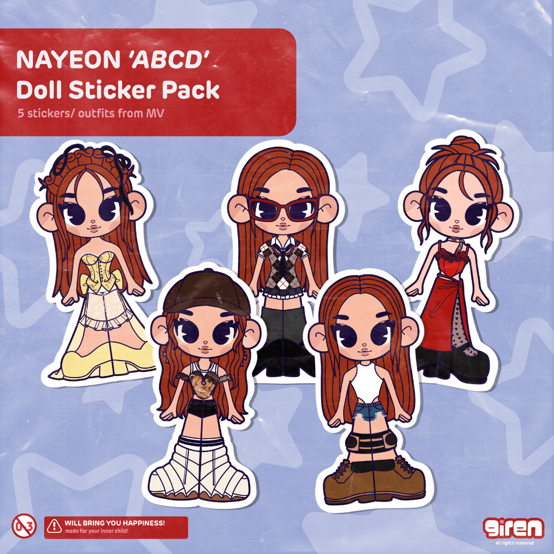 nayeon 'ABCD' fashion doll sticker pack. | giren