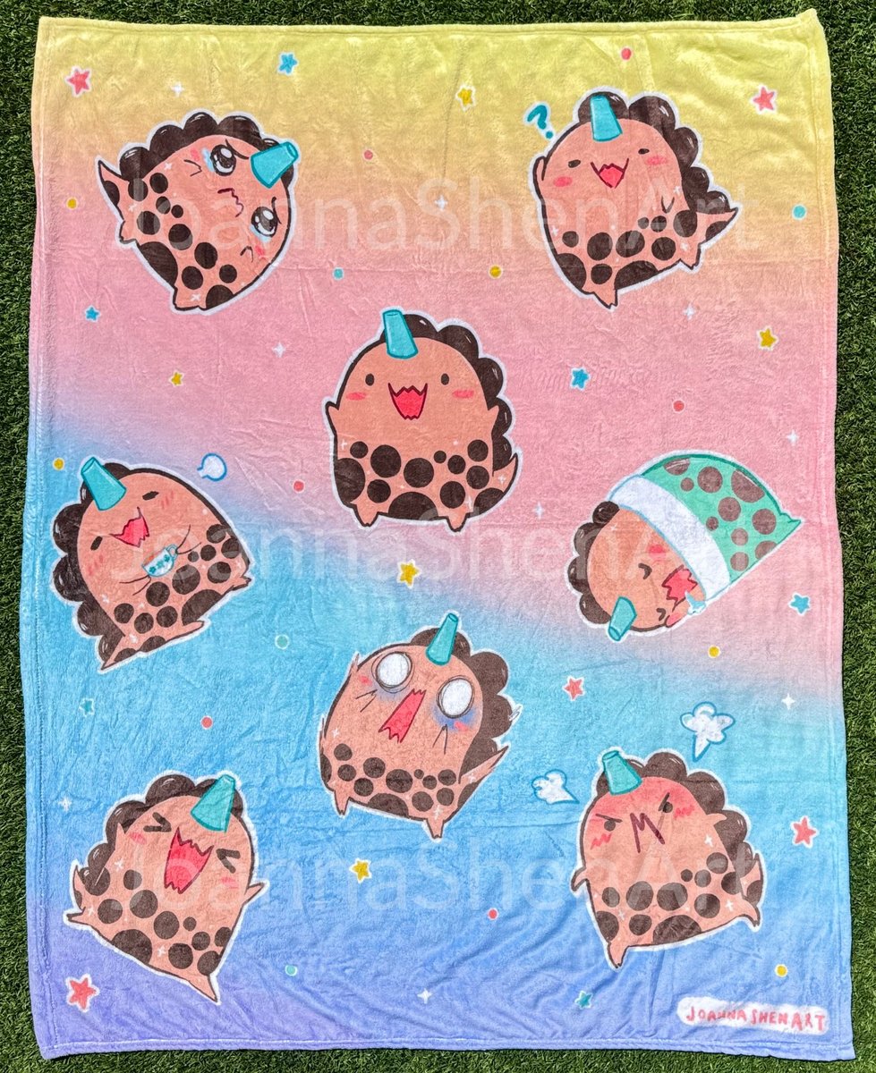 Fleece Blanket | Bobasaurus | JoannaShenArt