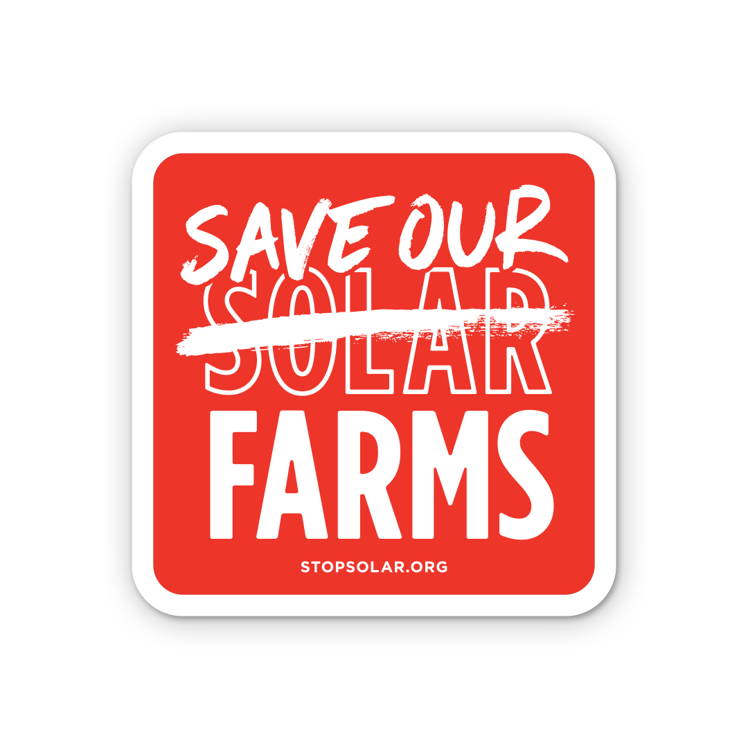'Save Our Farms' Window Cling | Stop Solar Gear Store