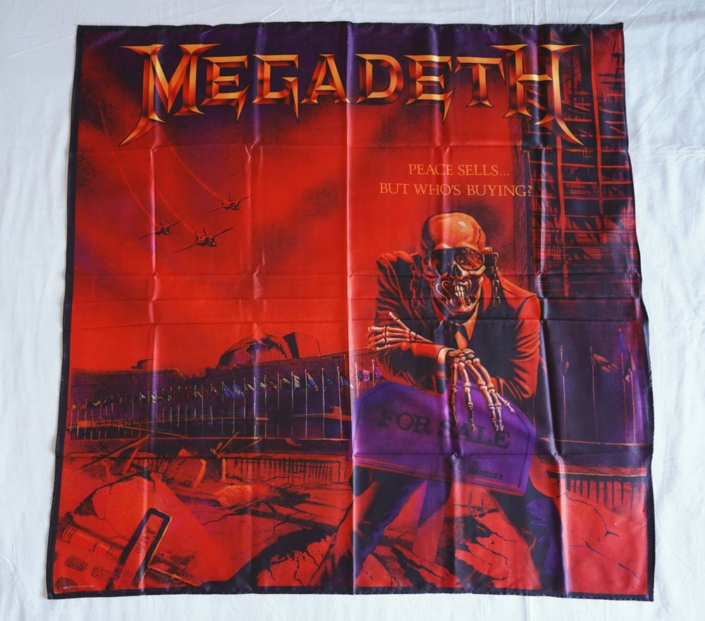 MEGADETH - Peace Sells Flag 3' x 3' (cloth poster Banner tapestry ...