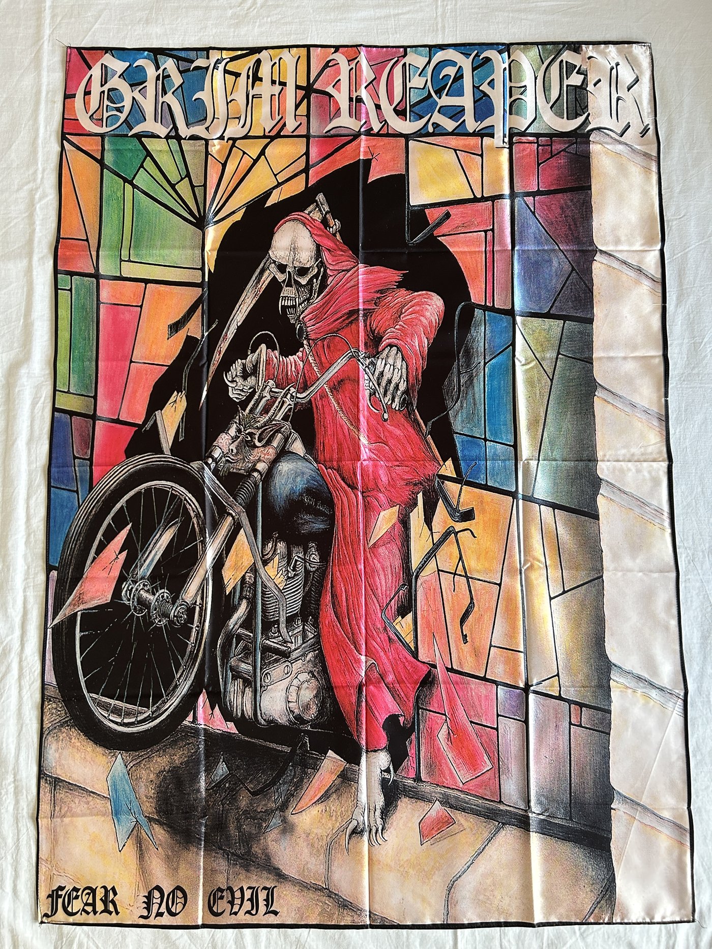 GRIM REAPER - Fear no evil Flag (cloth poster Banner tapestry) Heavy ...