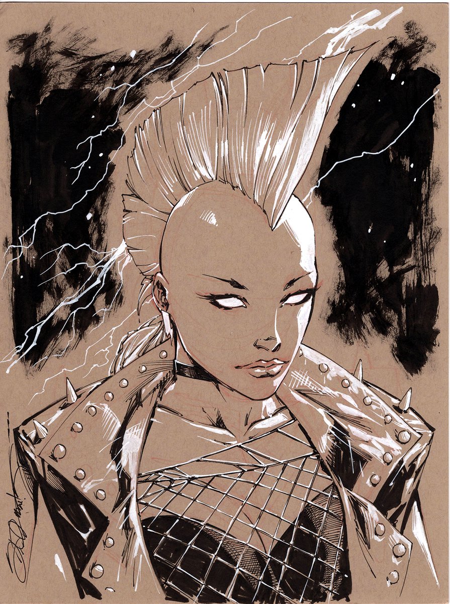 MORLOCK STORM Pin-Up ARTWORK on Toned Board 9" x 12" | American Dischord