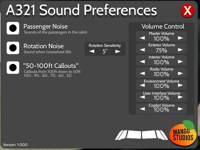 Mango Studios A321 Sound Pack | Mango Studios